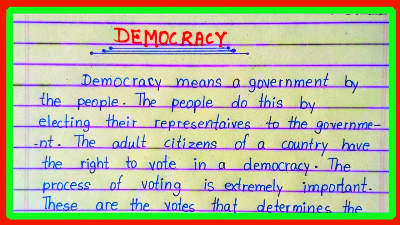 Write an Essay on "Democracy" in English | Paragraph of Democracy ...