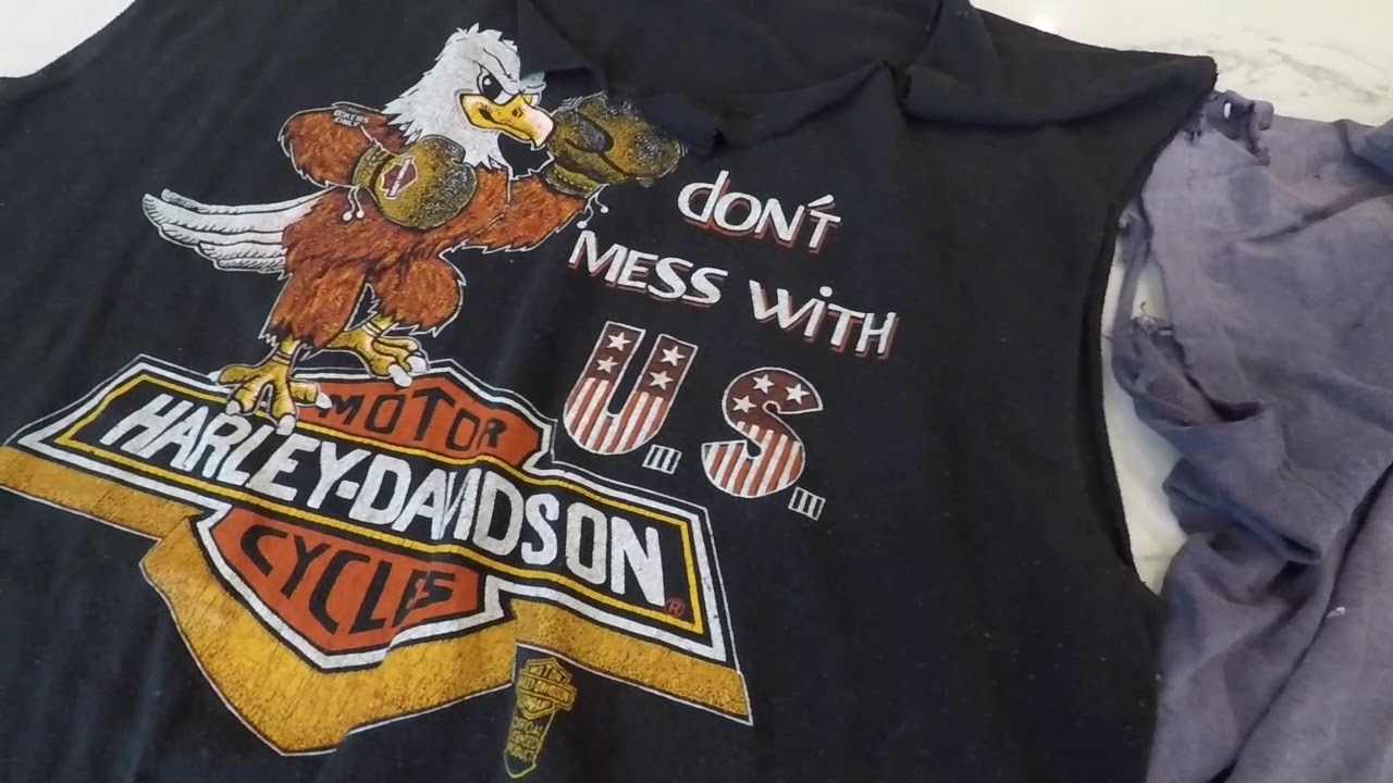 Thrashed vintage Harley Davidson Motorcycles t shirts including 3D ...