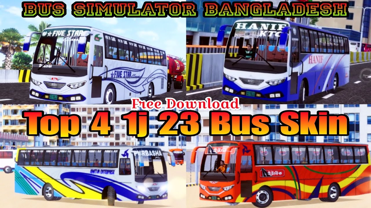 Top 4 1j 23 Bus Skin For Bus Simulator Bangladesh || Unique, PURBASHA ...