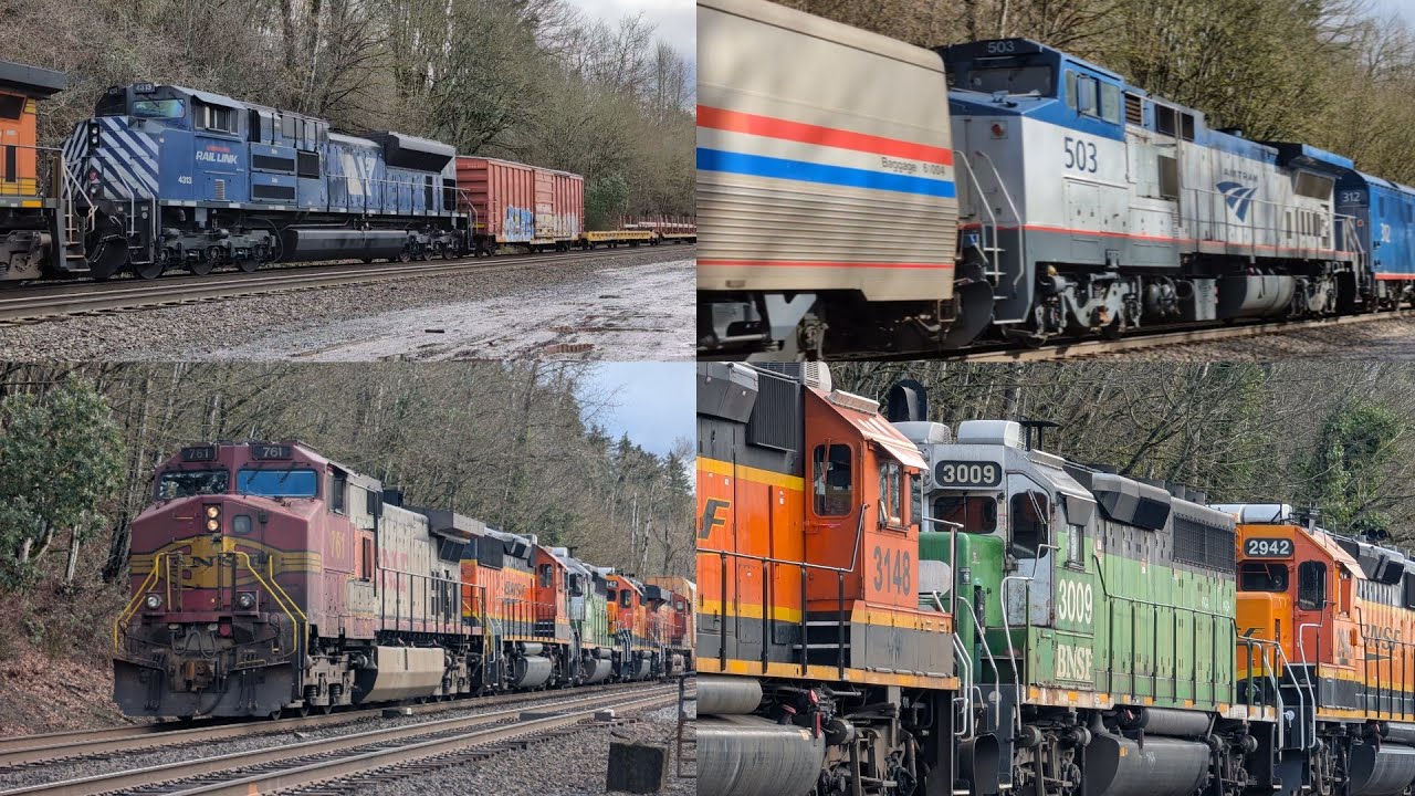 Dash 8's, Bonnets & BN, MRL & More! Railfanning in the PNW - YouTube