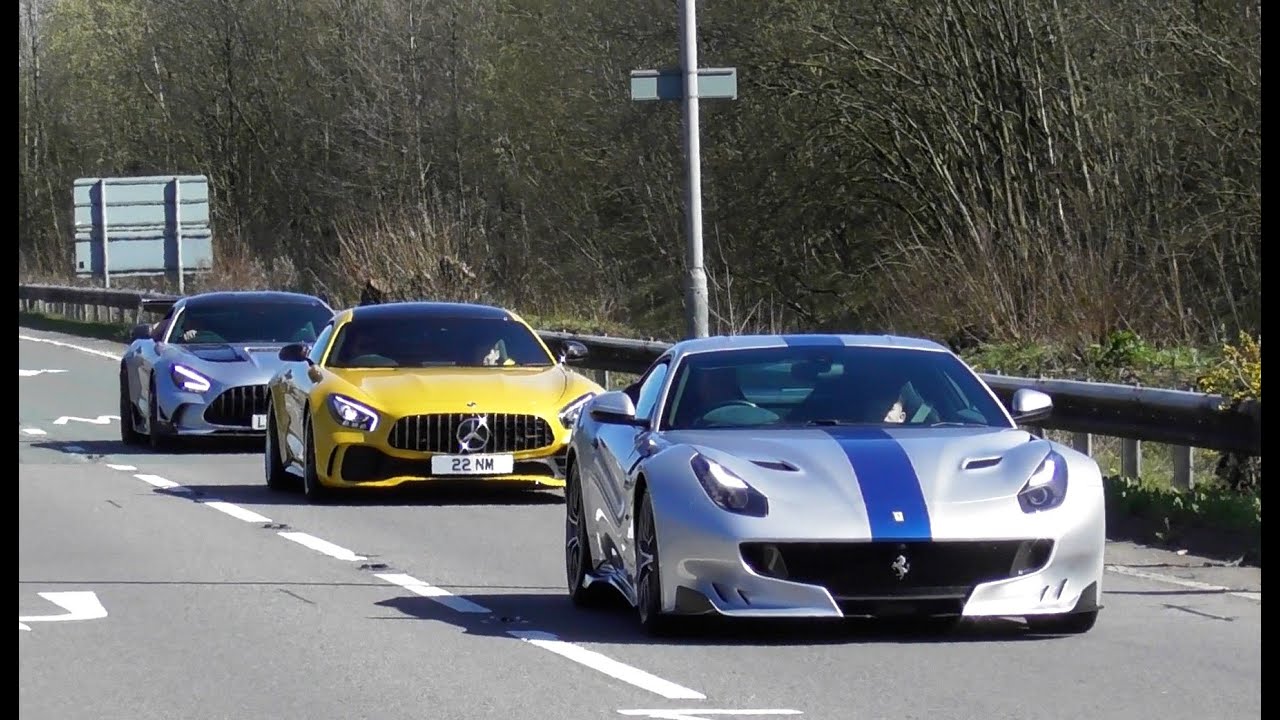 Supercars in Alderley Edge April 2023, Carrera GT, F12 TDF, AMG GT ...