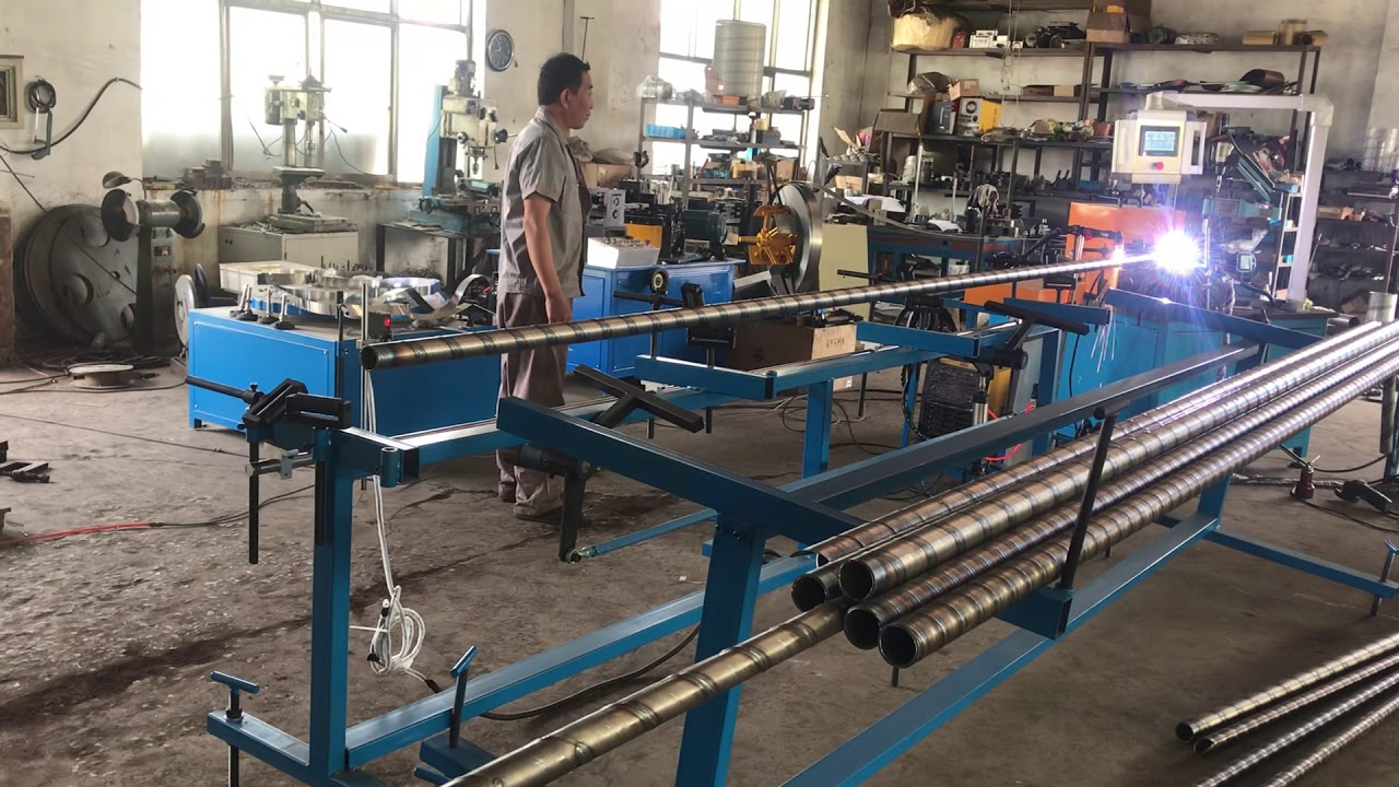 Spiral core welding machine SCW-8 - YouTube