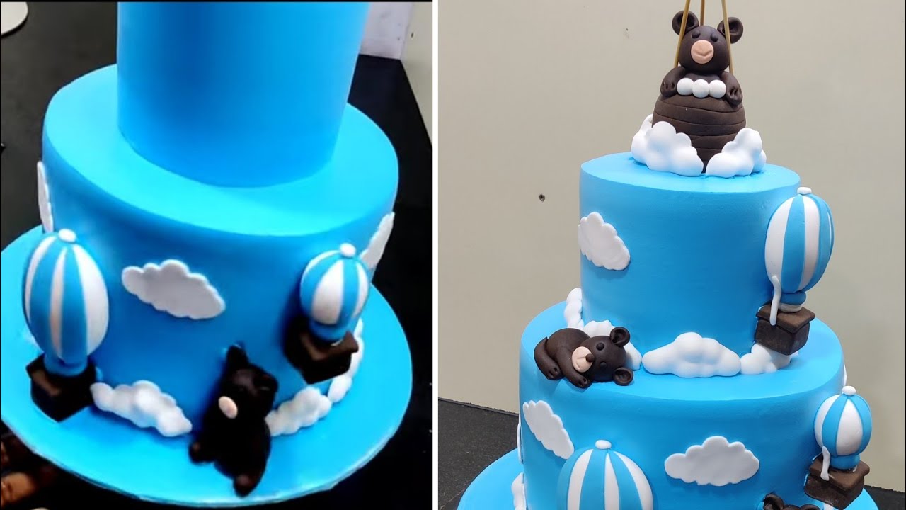 Parachute Birthday Cake Design | Two Step Cake Tutorial | Mukesh Cake ...