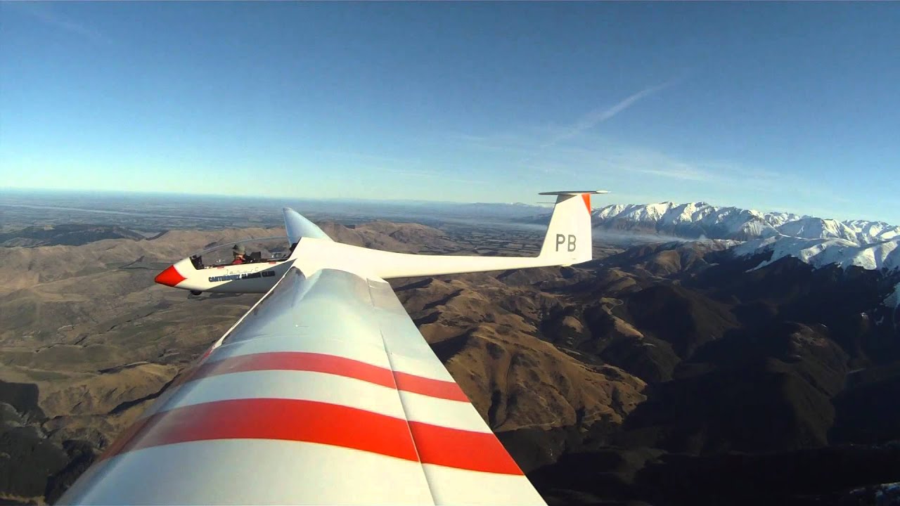 Winter glider flight above Canterbury - YouTube