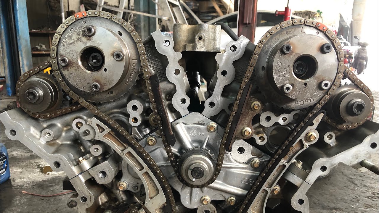 Ford Edge timing marks 3.5 3.7 V6 engine timing chain marks - YouTube