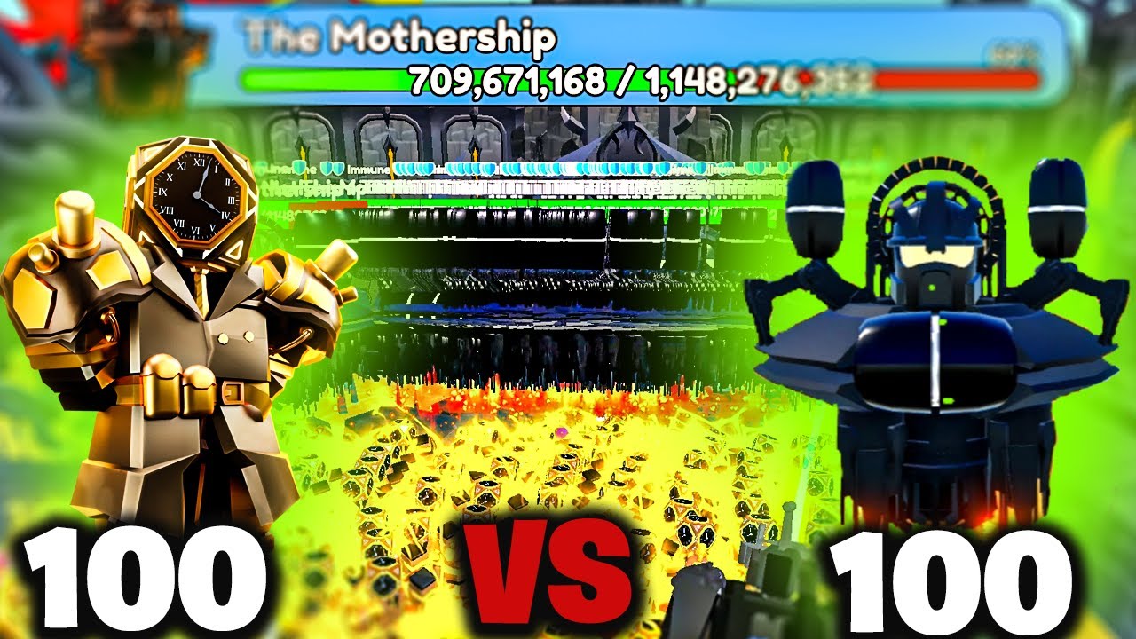 100 GOLDEN FUTURE LARGE CLOCKMAN VS 100 THE MOTHERSHIP TOILET IN TTD ...