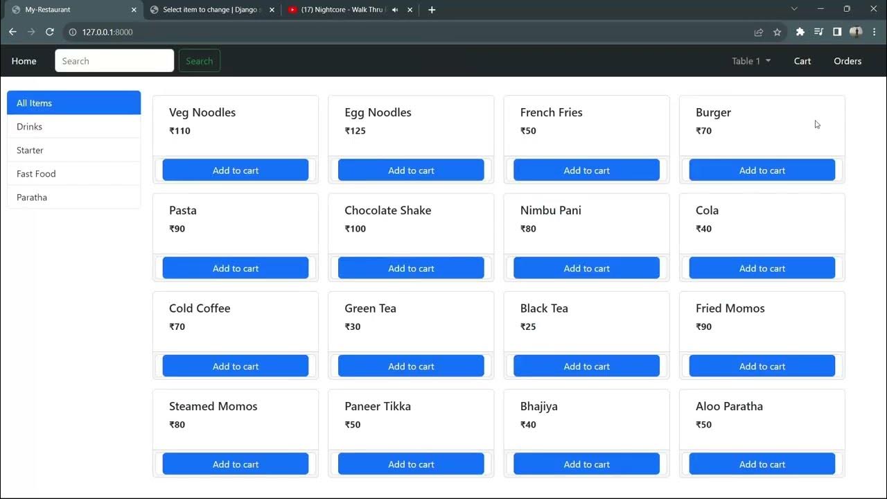 Restaurant Orders Management App Django - YouTube
