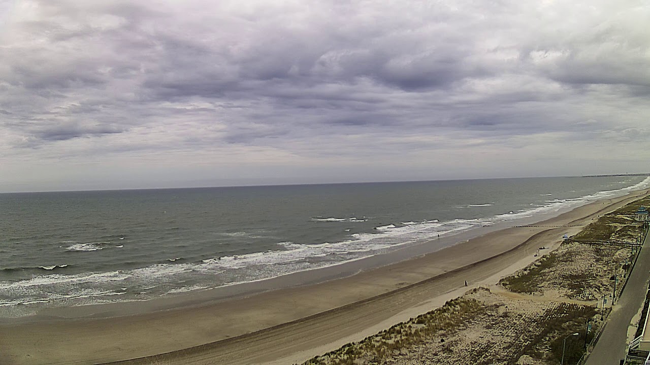 Time Lapse of All Day over Sea Isle City Beach and Promenade from on 05 ...