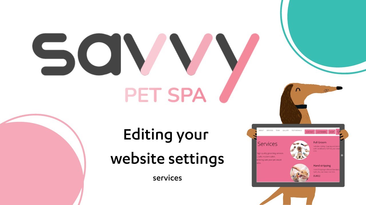 Editing your savvy website template services - savvy pet spa - 2024 - YouTube
