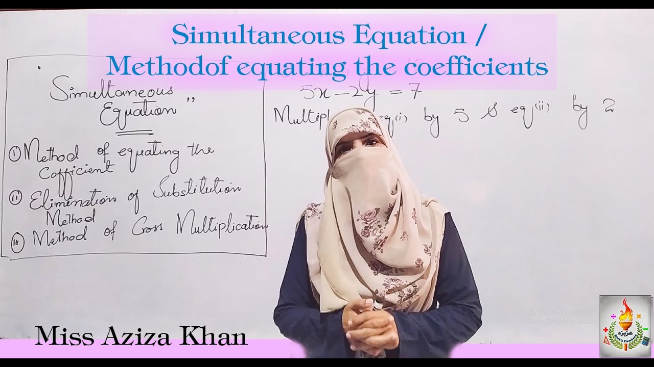 Simultaneous Equation / method of equation the coefficients - YouTube