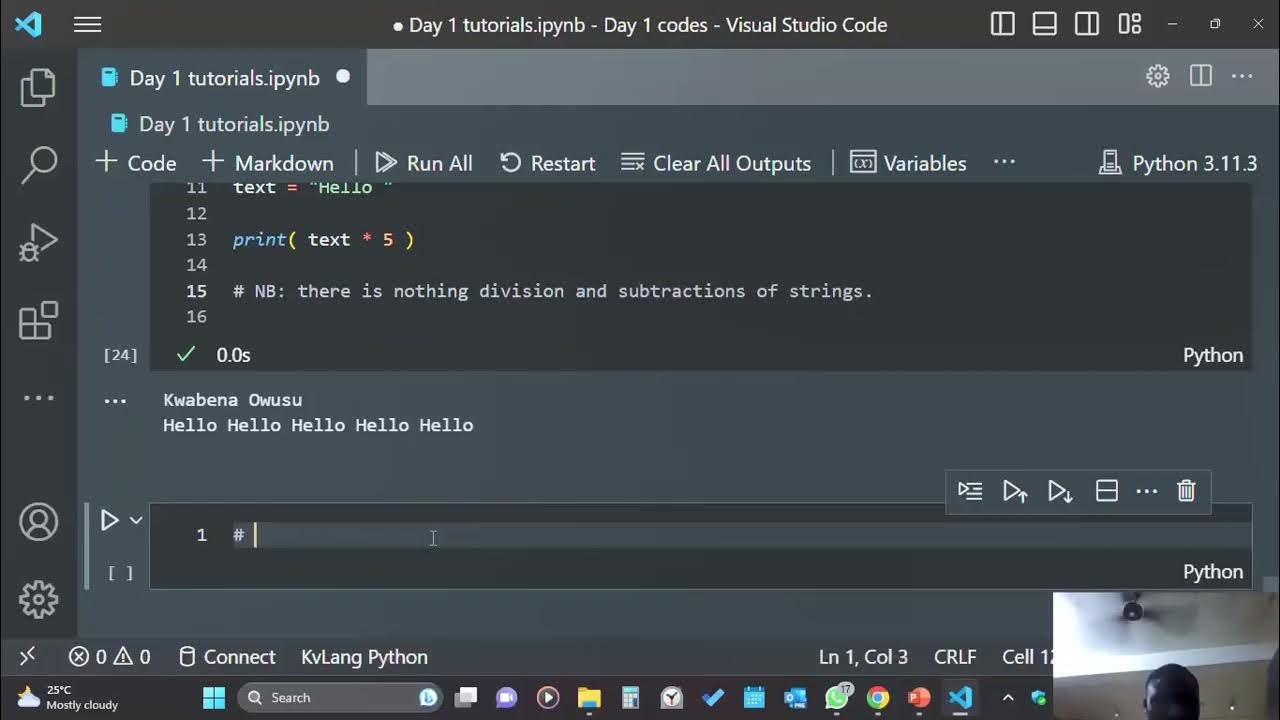 Day 1 video 3 - Strigs as Datatypes - YouTube