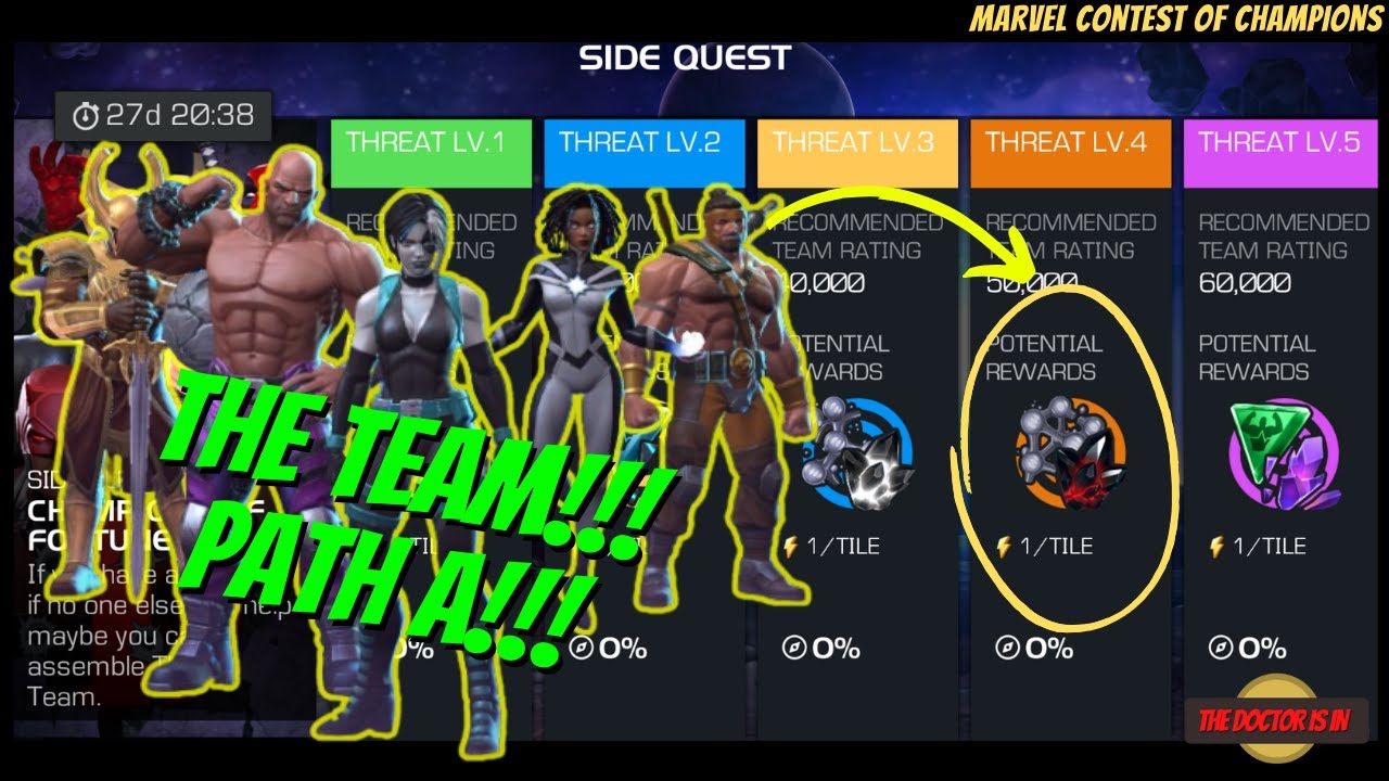 Best Team and Methods for Beating the Champions of Fortune MCOC Side Quest Week 1 Path A Level 4 ...