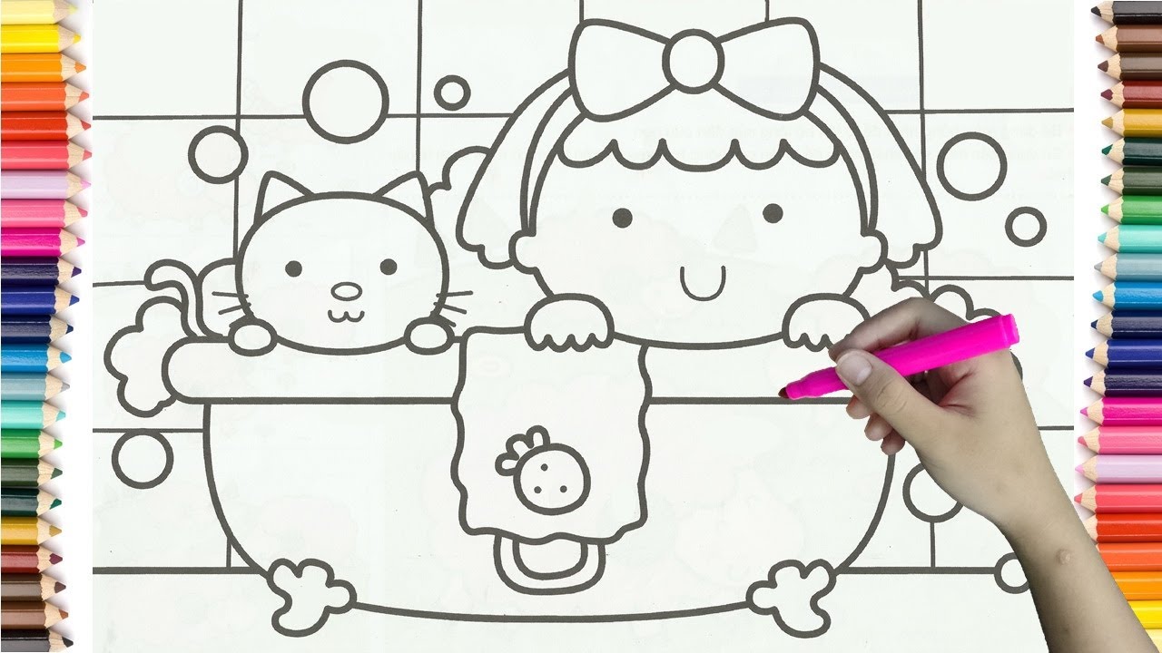 Learning How to Drawing Baby Girl Colorful for Kids - Coloring Pages ...