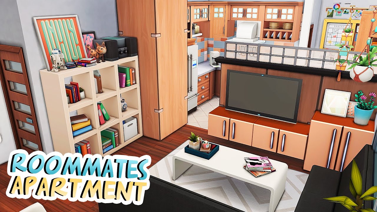 STUDENT ROOMMATES APARTMENT 🤍 | The Sims 4: Apartment Renovation Speed ...