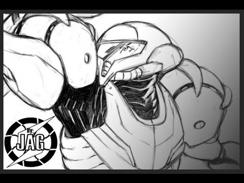 Time lapse drawing: SAMUS & RIDLEY - YouTube
