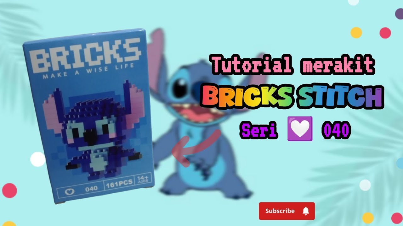 HOW TO BUILD STITCH BRICKS LEGO VERSION L040 | CARA RAKIT LEGO BRICKS ...