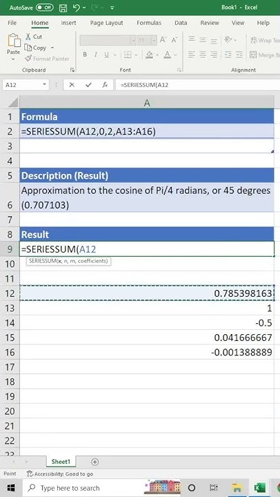 #shorts SERIESSUM Function Microsoft Excel Tutorial - YouTube