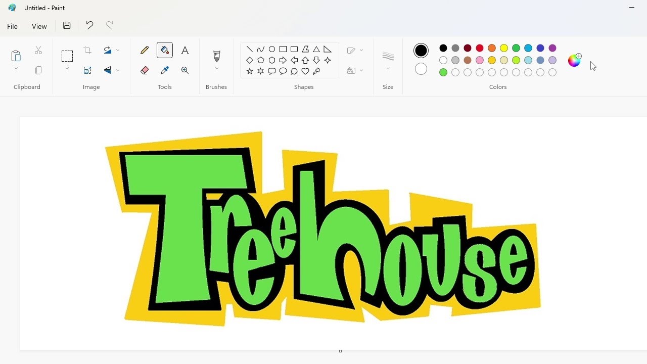 How to draw the Treehouse TV logo using MS Paint | How to draw on your ...