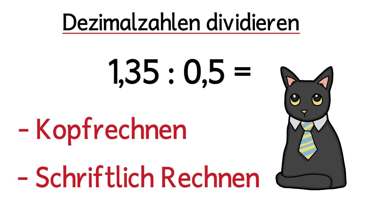 Dezimalzahlen dividieren - Schriftlich und im Kopf (Kommazahlen) - YouTube