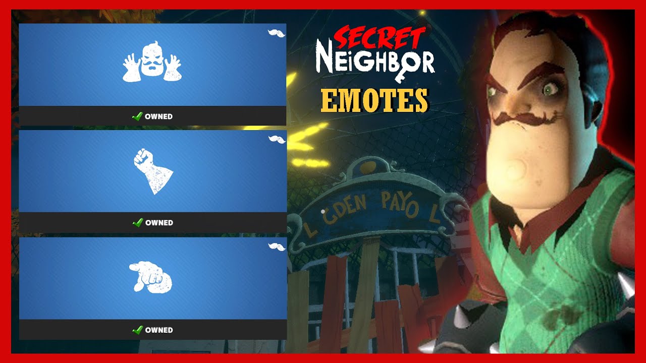 Secret Neighbor | All *NEW* Neighbor Emotes! - YouTube