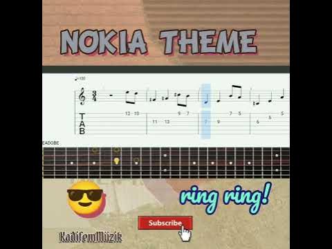 Nokia Theme Easy Fingerstyle Guitar Tutorial Tabs - YouTube