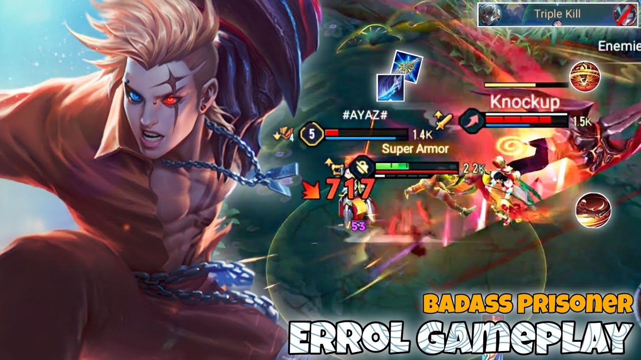 Errol Slayer Lane Pro Gameplay | Badass Prisoner Skin | Arena of Valor ...