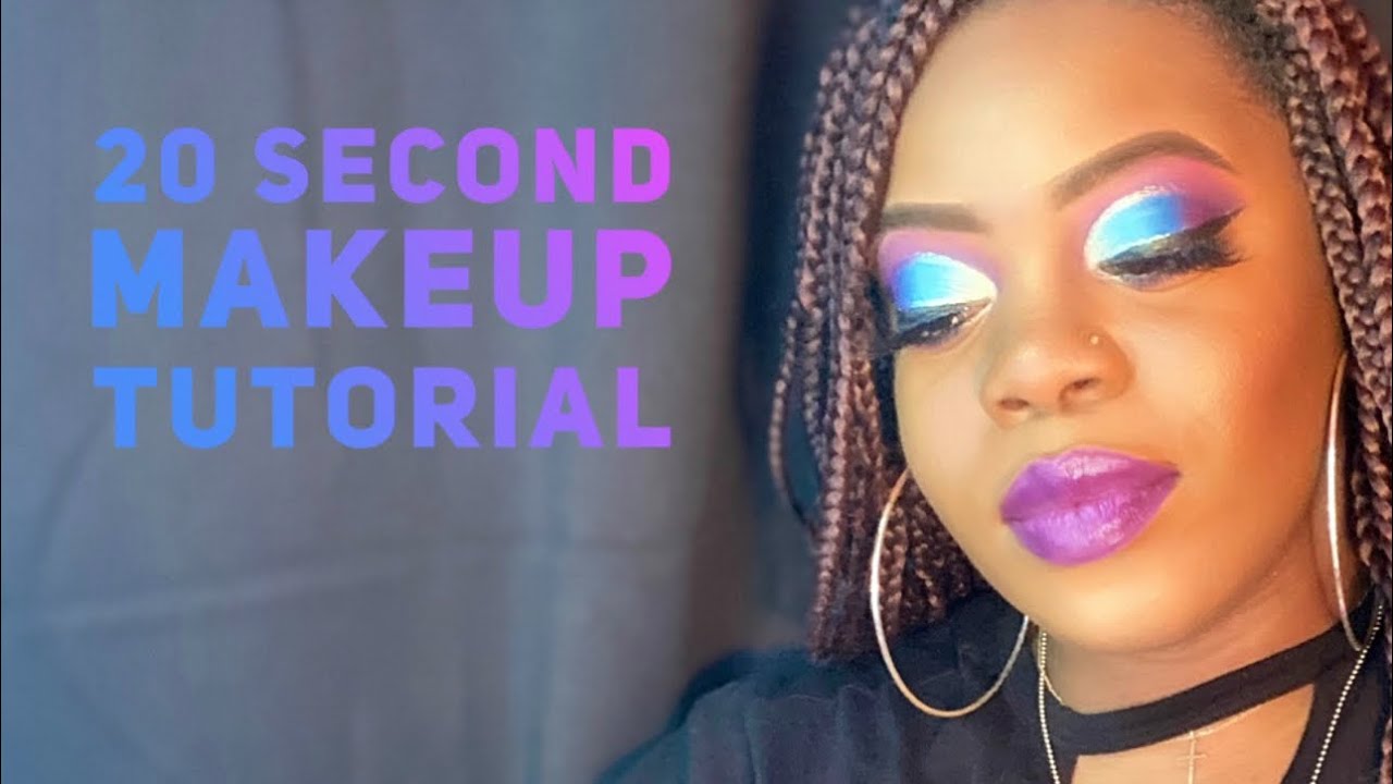 20 Second Blue & Purple Makeup Tutorial - YouTube