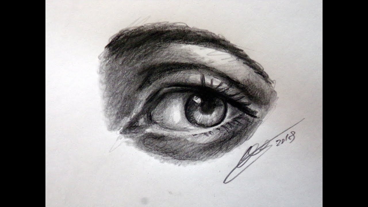 drawing eye Time lapse - YouTube