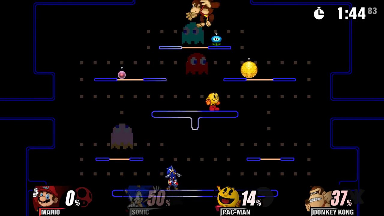 Mario vs Pacman, sonic, and Donkey Kong - YouTube