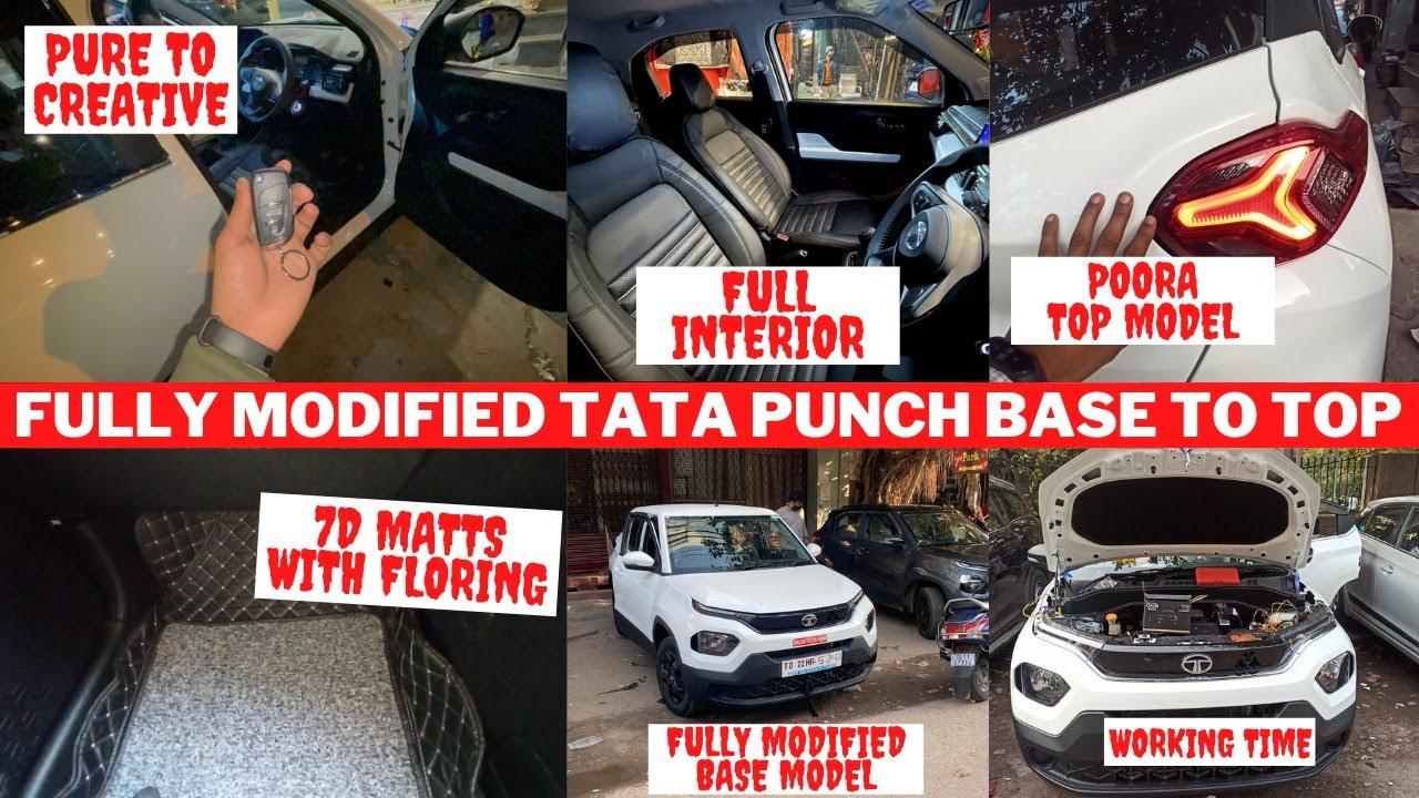 Tata Punch Modification | Tata Punch Base to Top | Rear Power Window ...