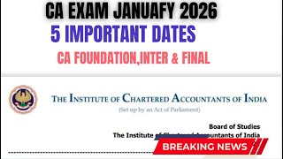 Ca Exam January 2026 Most Toughest Exam Icai Bos Announcements Ca ...