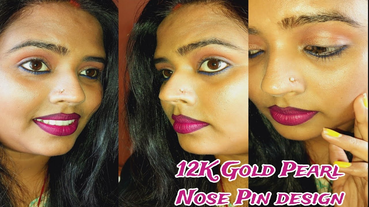 Wire Nose pin 12K Gold ,How to wear and remove - YouTube