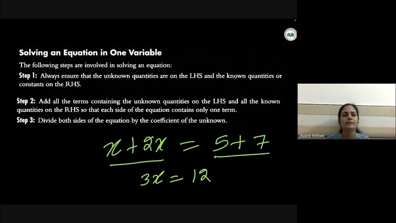 Linear Equations & Inequations - Solving an Equation in One Variable ...