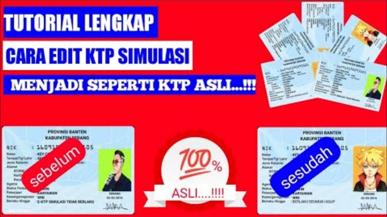 cara edit ktp simulasi menjadi seperti ktp asli - YouTube