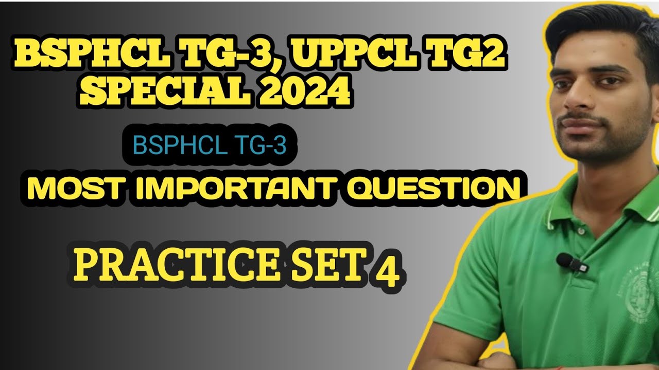 Bsphcl TG-3 previous year question solution Practice Set #bsphcl - YouTube