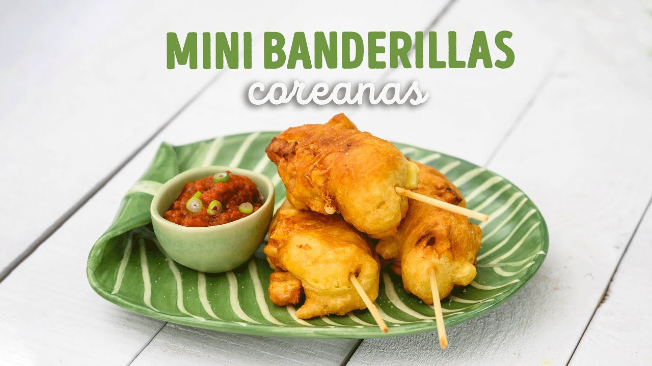 Deliciosas mini banderillas coreanas de salchichas con queso para Día ...