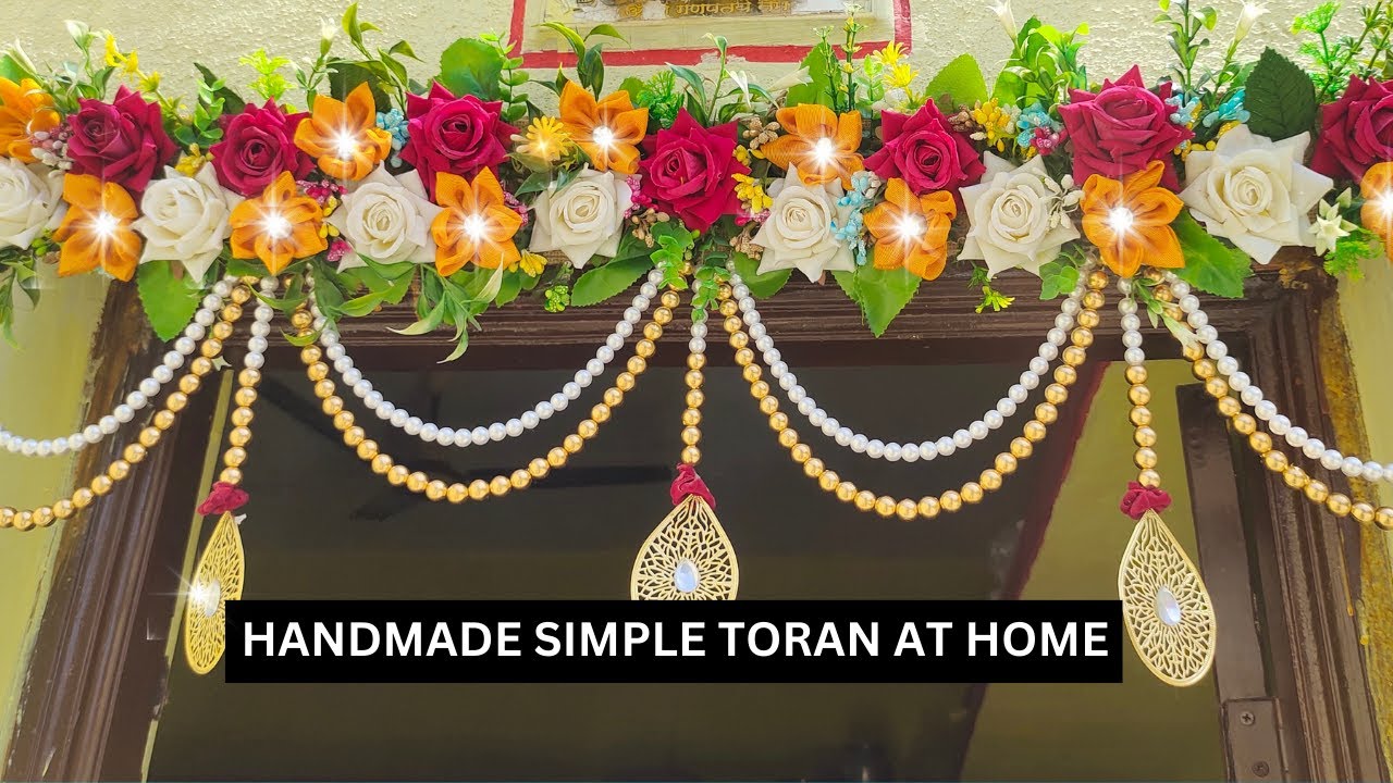 Handmade Toran Making Idea At Home | DIY Door Hanging Idea | Bandhanwar ...