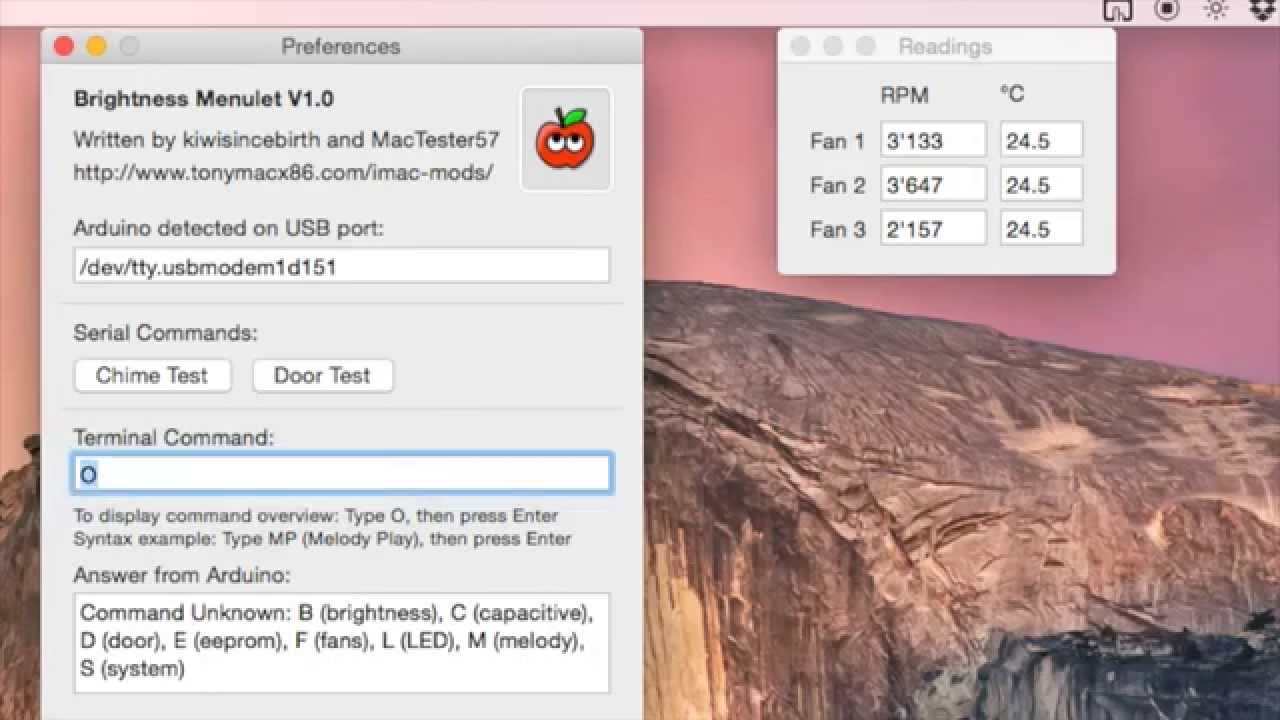 Hackintosh iMac G5 brightness slider applet for Arduino - YouTube