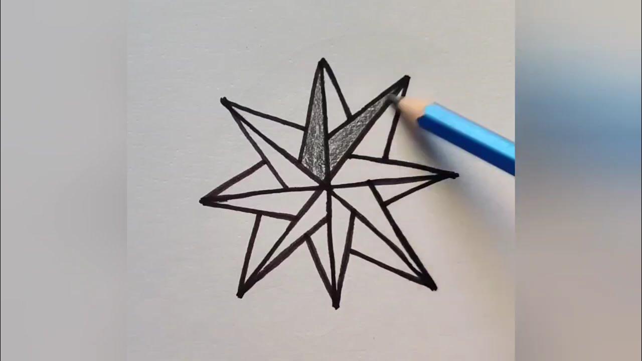 How to draw 3D star | Easy star drawing for beginners | Star drawing ...