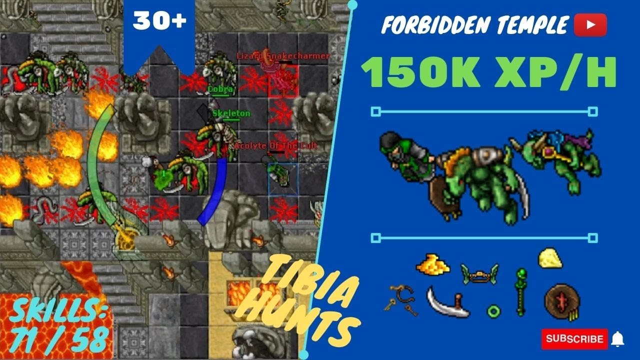 RP SOLO LVL 30+ 150K XP/H - SKILLS 71/58 - Forbidden Temple - TIBIA ...