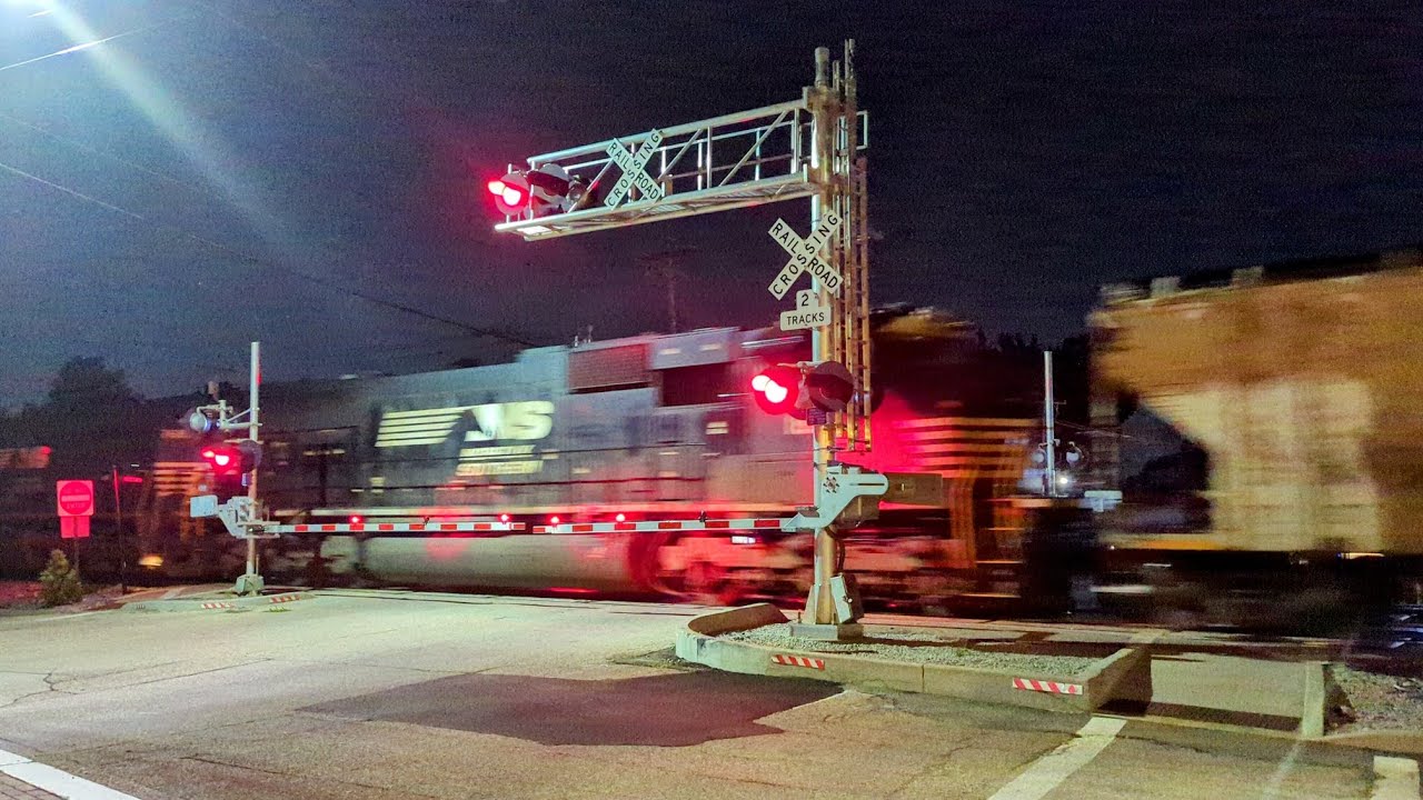 Northbound NS empty ethanol train on track one - YouTube