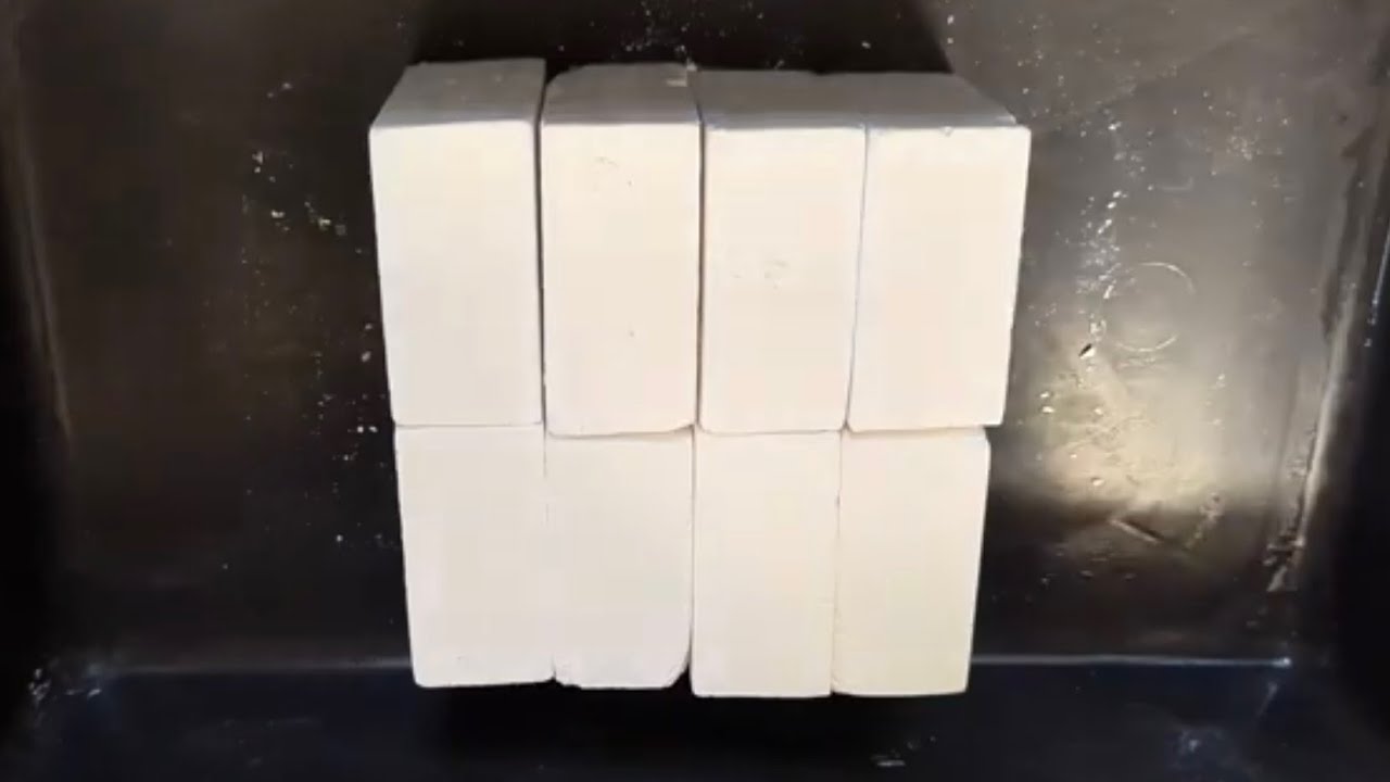 8 Blocks of Fresh Crushed Chinese Chalk Powdery and Crunchy ASMR - YouTube
