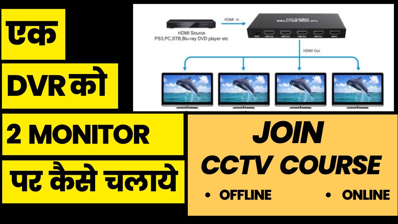 एक DVR पर 2 Monitor कैसे चलाये | 1 DVR with 2 Display Connections ...