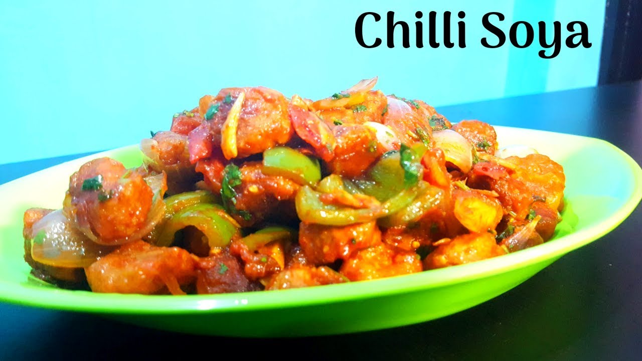 Chilli Soya, Soya chilli, Soyabean chilli recipe, सोयाबीन चिल्ली - YouTube