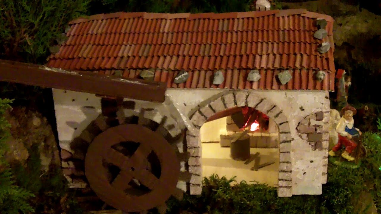 How to make a water mill for Nativity Scene - YouTube