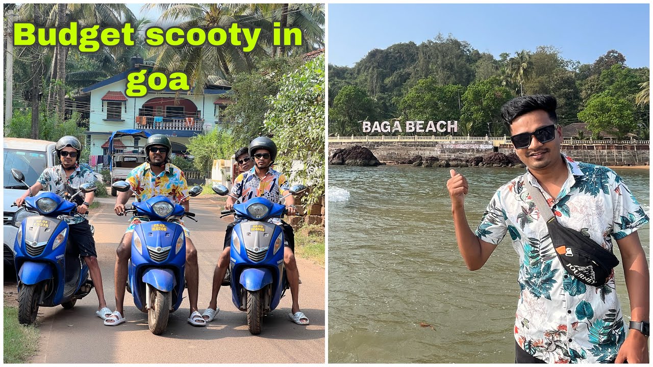 Budget scooty in goa || Baga Beach goa 🏝️ - YouTube