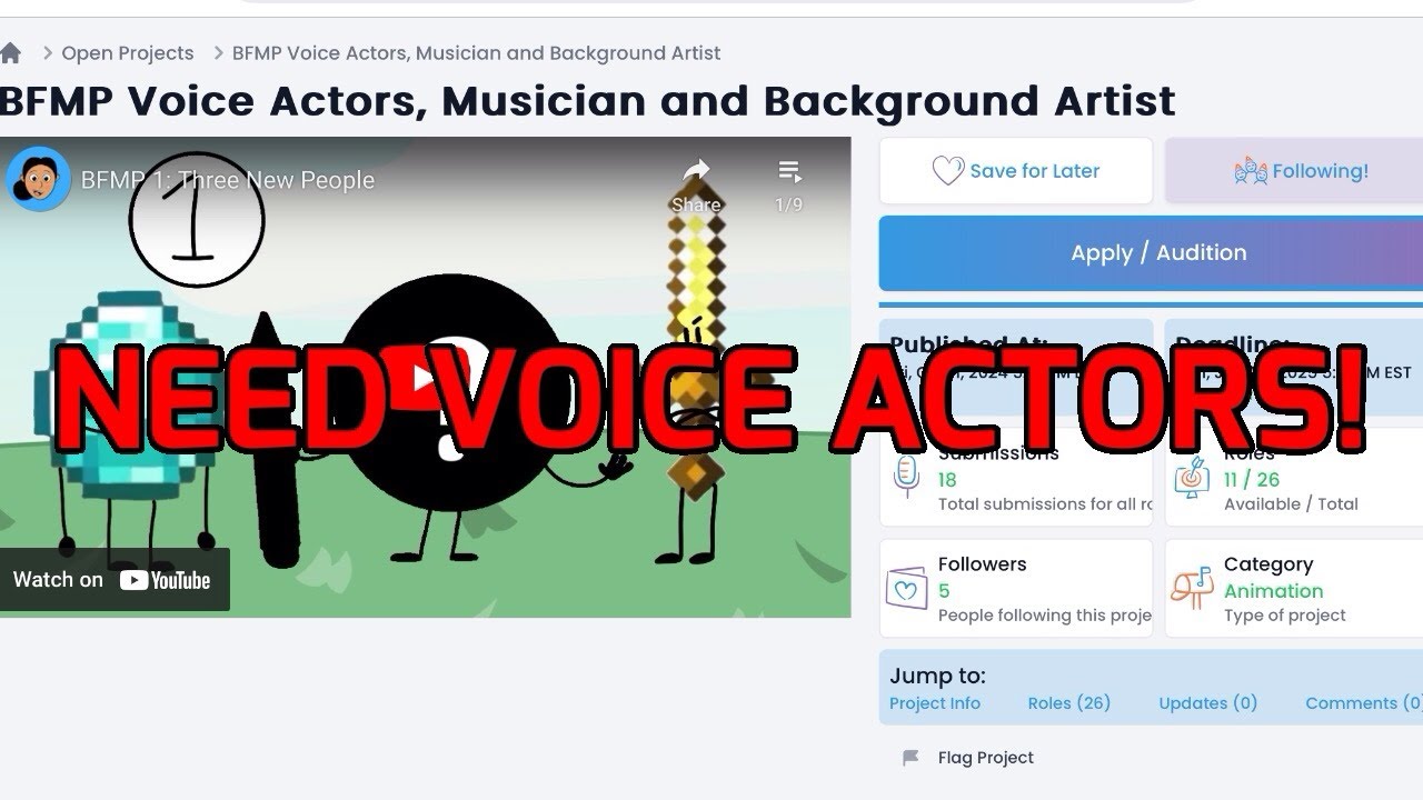 BFMP needs voice actors! (as well as a composer and background artist ...
