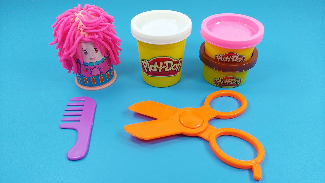 Haircut toy with play dough. Fun hair salon toy. - YouTube