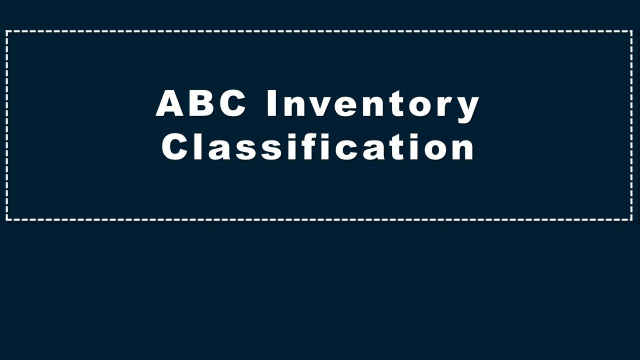 ABC Inventory Classification Problem-1 - YouTube
