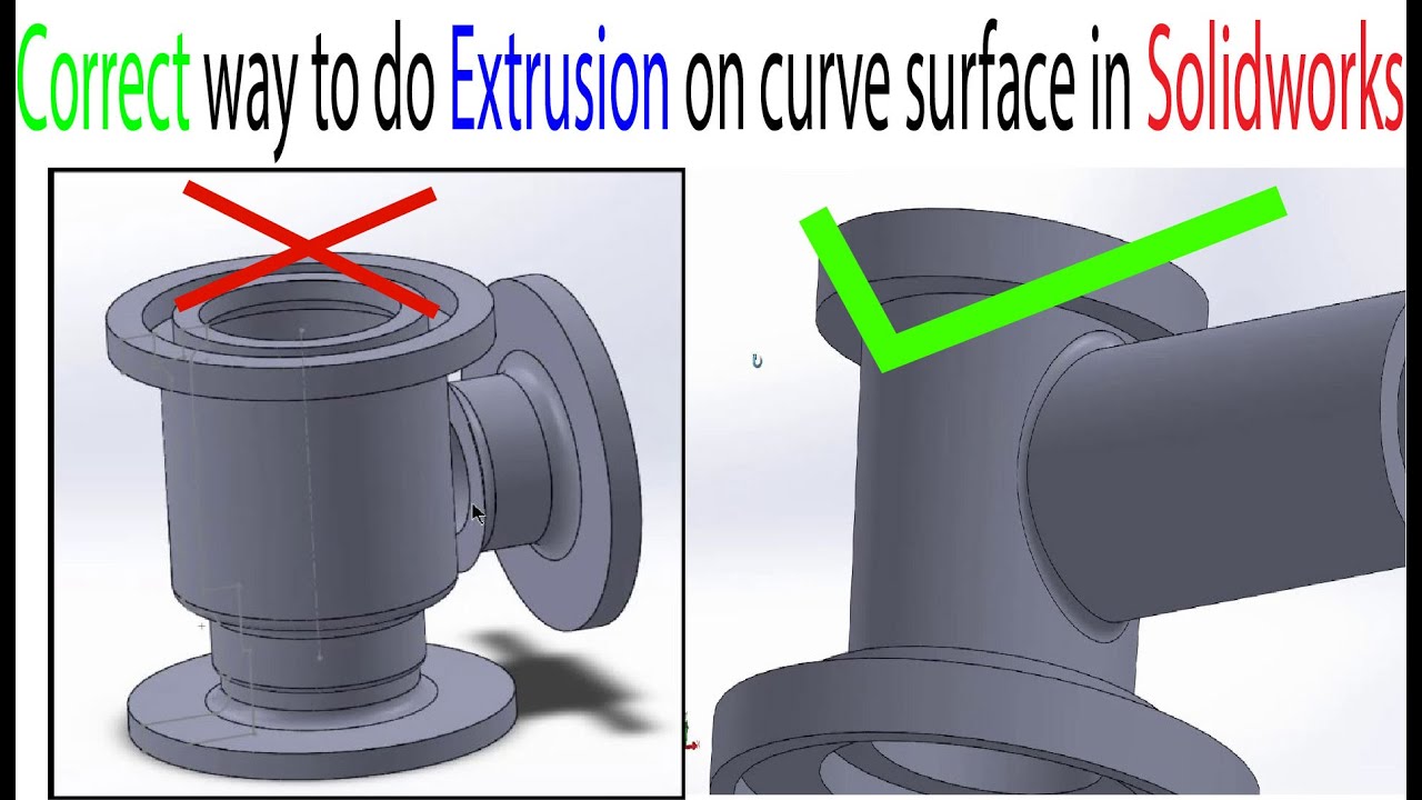 Extrusion on Curve Surface in Solidworks (Correct way) - YouTube
